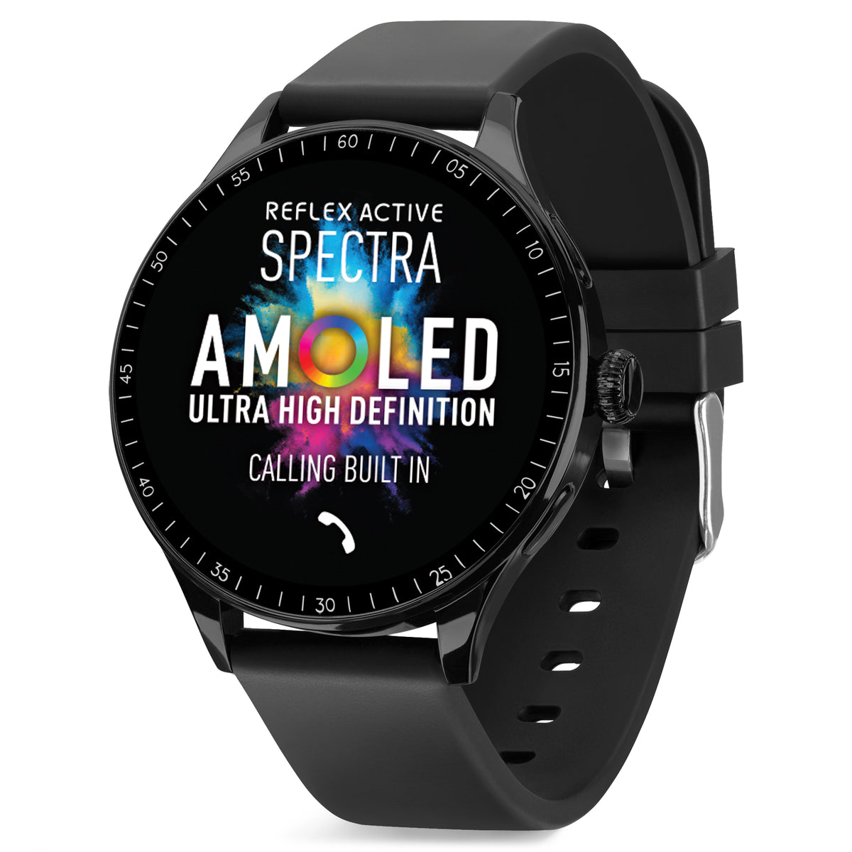 SPECTRA 300 R AMOLED Calling Smart Black Strap Watch