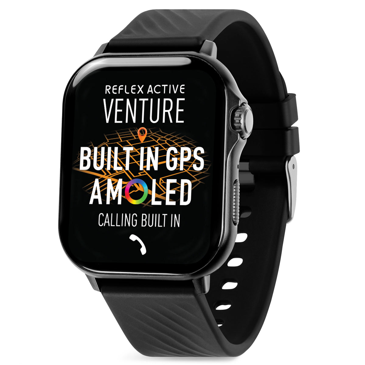 VENTURE 400 S XL AMOLED GPS Calling Black Strap Smart Watch