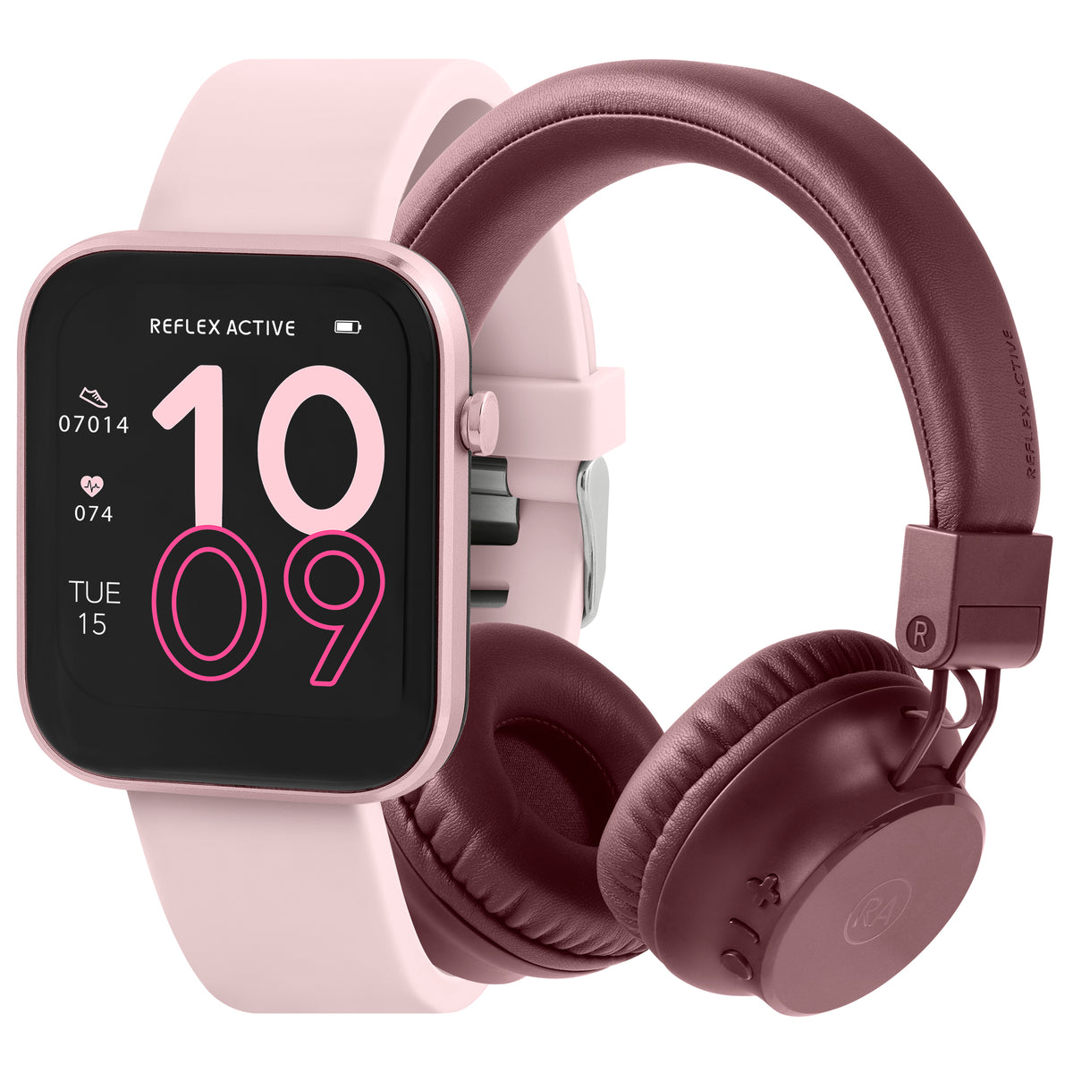 Reflex Active Series 12 Pale Pink Strap Smart Watch and REF-PLAY-BUR R